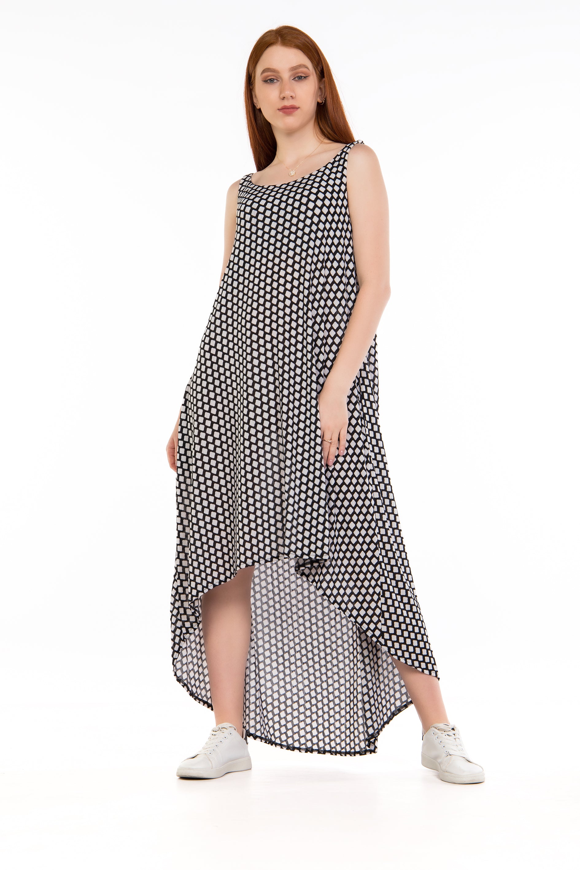 CHECKERED TANK DRESS | WEEKEND BY PLUS | SM103 – Moda Plus